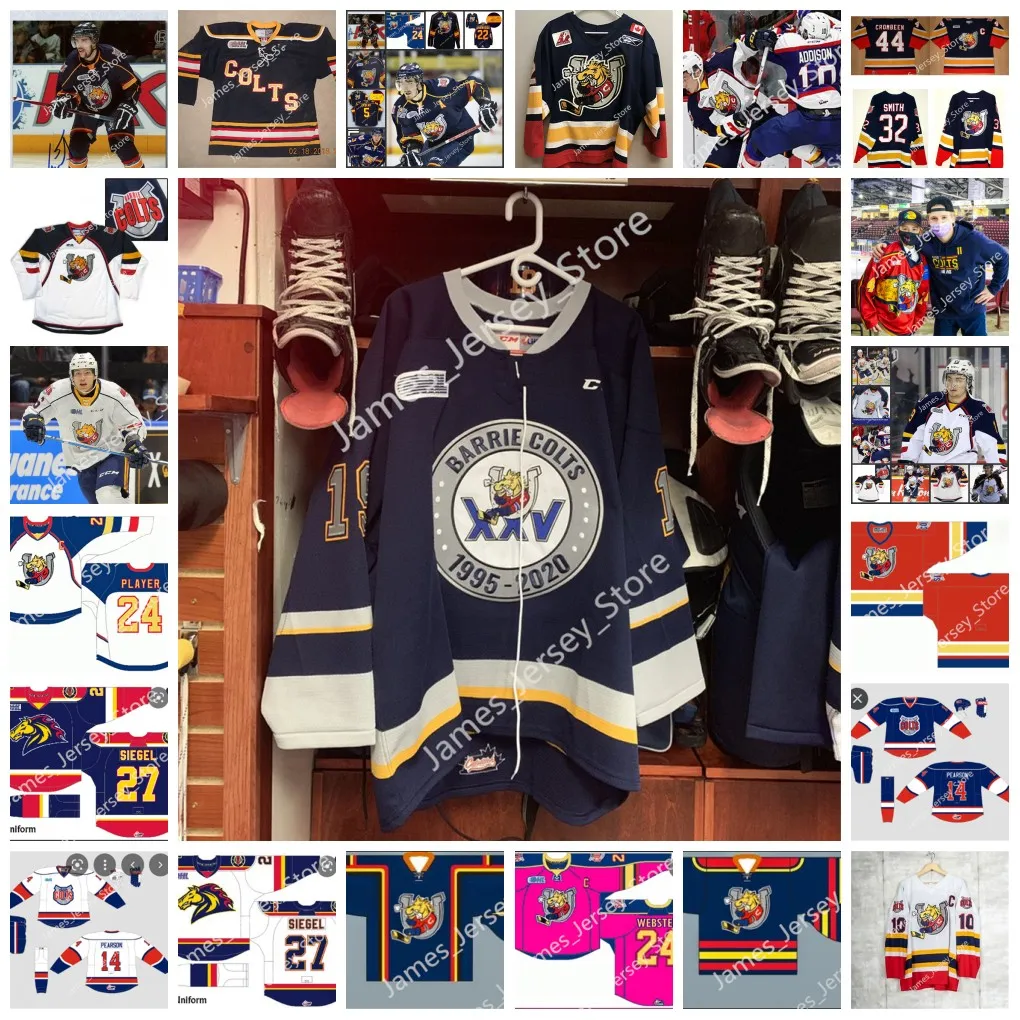 Custom Barrie Colts OHL Stitched Hockey Jersey - 55 Brandt Clarke, 11 ...