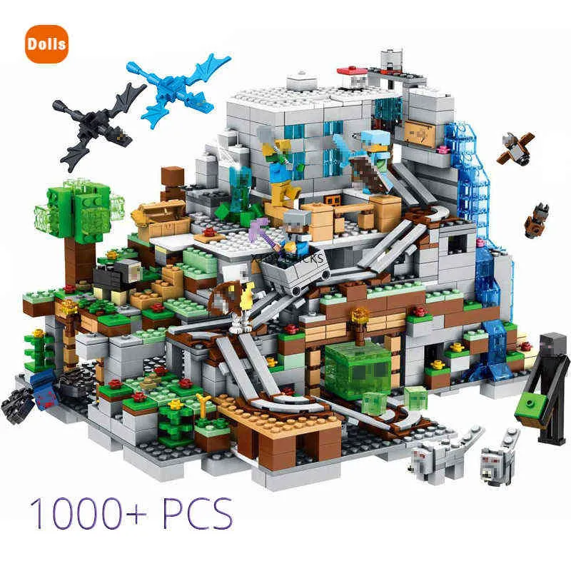 Mountain Cave Elevator Village Tree House Building Block Set With ...