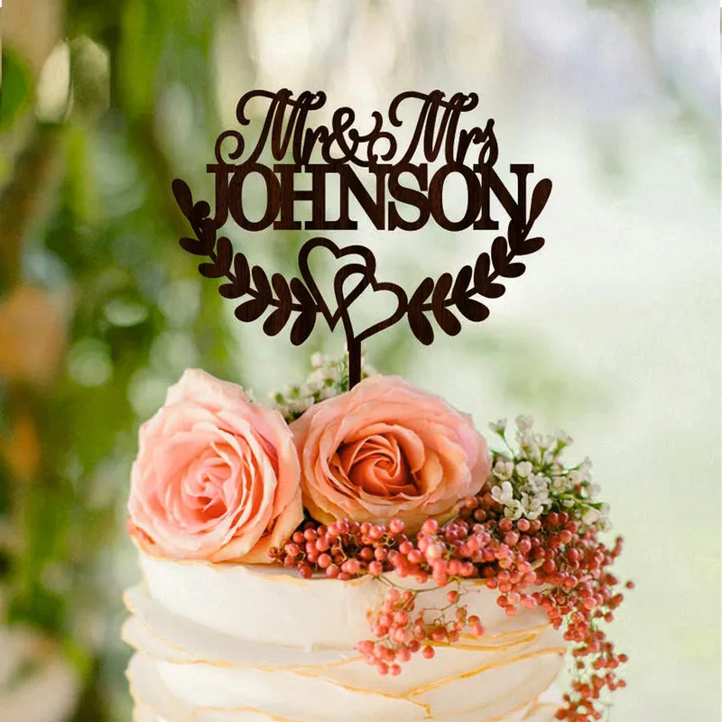 Personalized Cake Topper, Bride And Groom Wedding Topper: Rustic Last ...