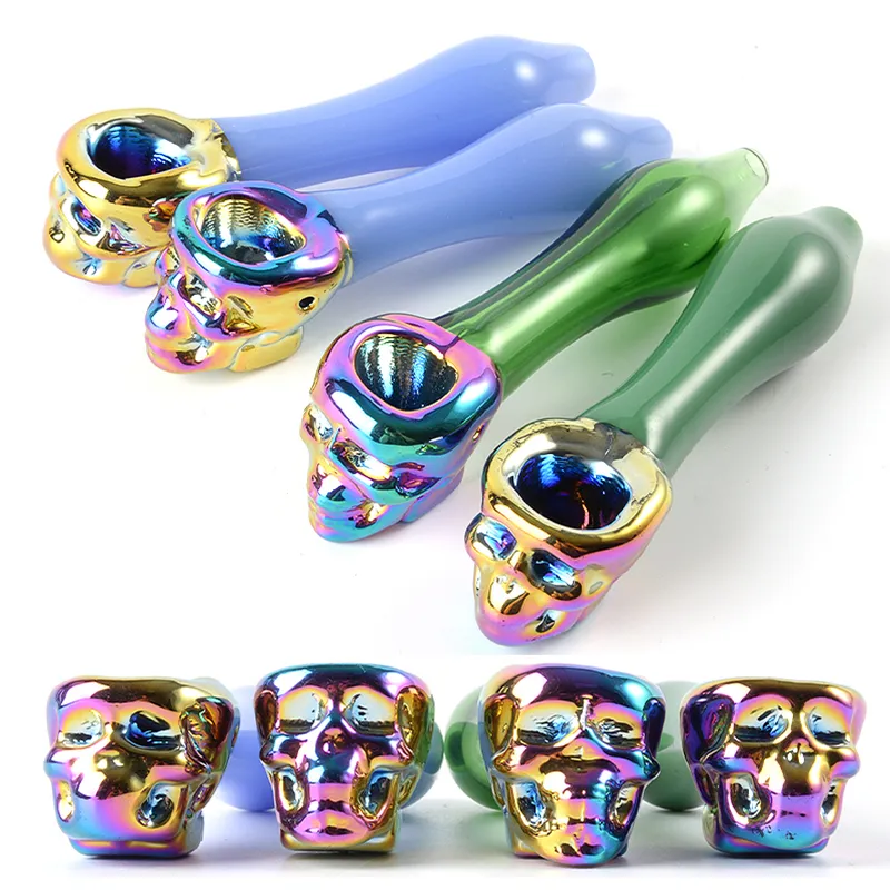 Laser Skull Hand Pipe Oil Burner Smoking Accessories Glass Hand Pipes ...