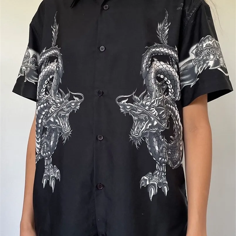 Oversized Gothic Grunge Blouse - Dark Academic Streetwear Top, Shop Now ...
