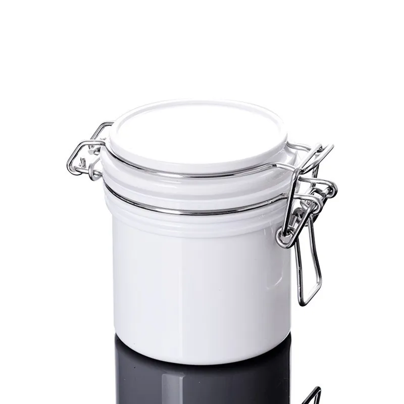 200ml Airtight Plastic Jars - Hinged Lid Containers for Cosmetics ...