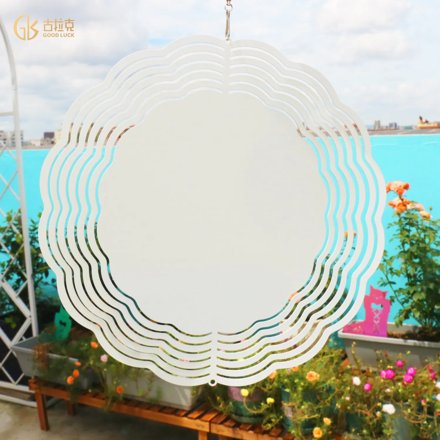 Aluminum Wind Chimes 10 Inch Double Sided Sublimation White Metal Wind ...