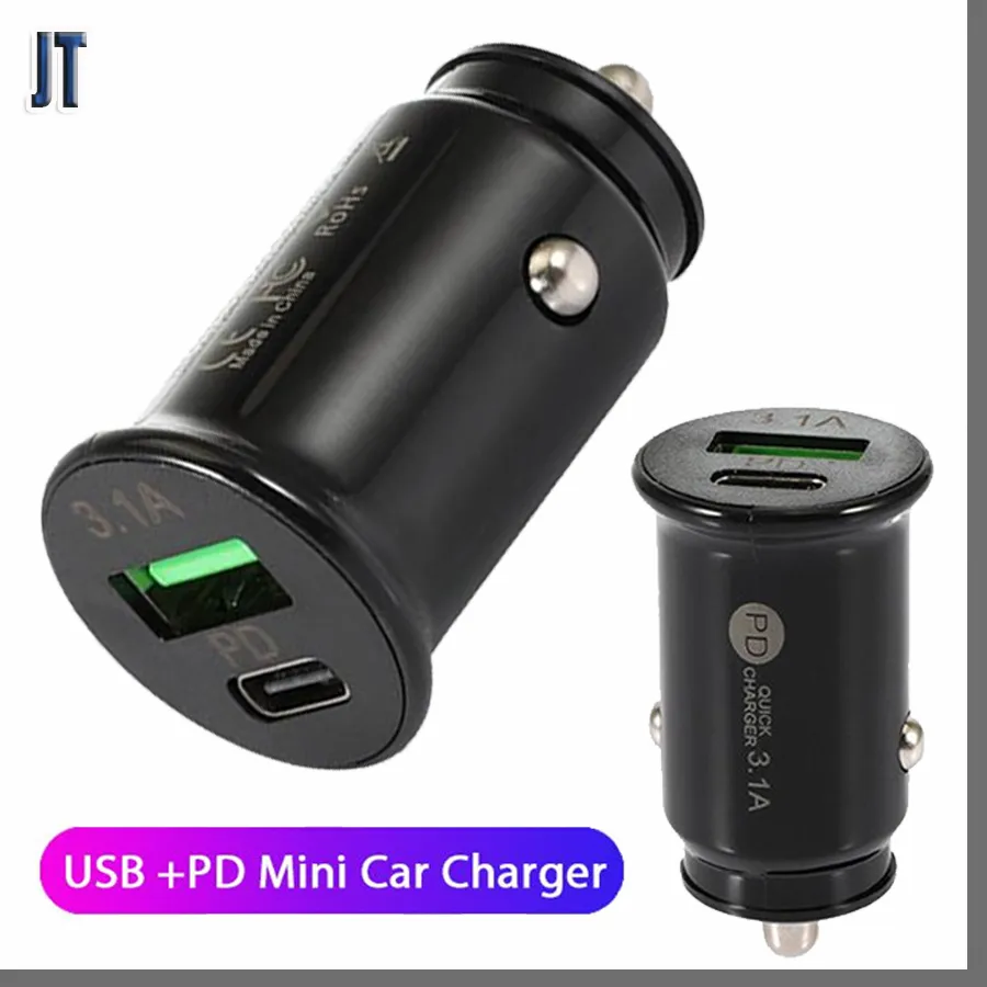DHgate.com:1A High-Speed Dual Port USB-C Car Chargers w/ Package for ...