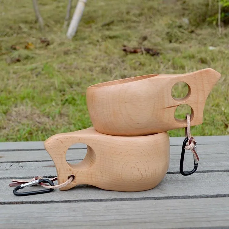 Handcrafted Wooden Kuksa Mug: Single/Dual Ring Design For Coffee, Tea ...
