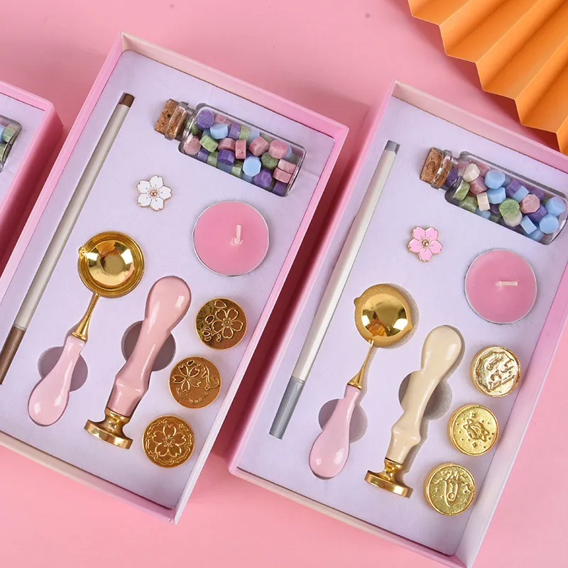 DIY 9-Piece Macaron Wax Seal Stamp Set - Elegant Gift Box for ...