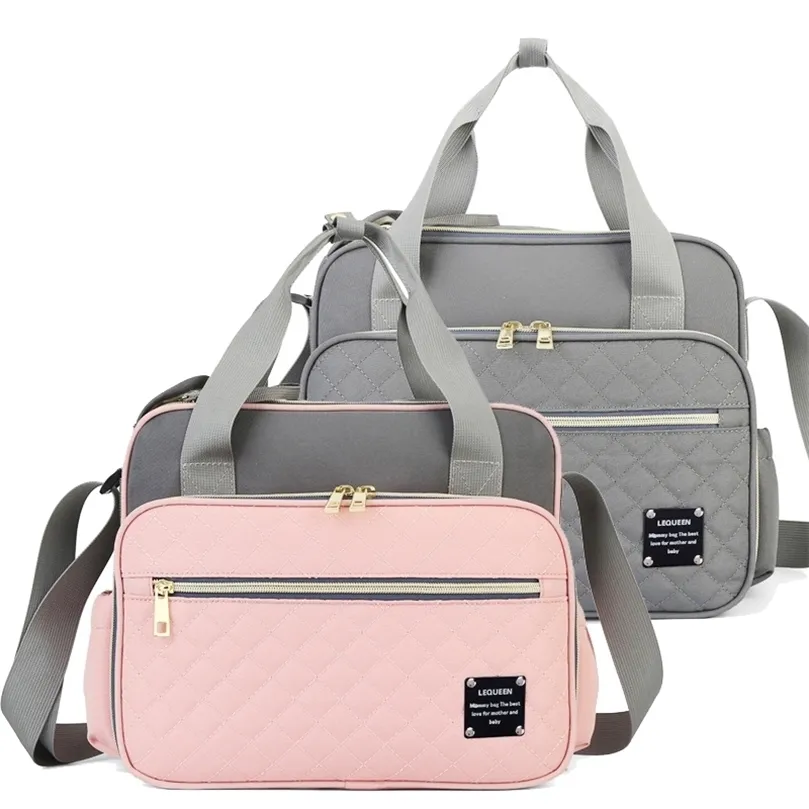 Diaper Bag Backpack For Mom & Baby Large Capacity, Pink & Gray, Travel ...