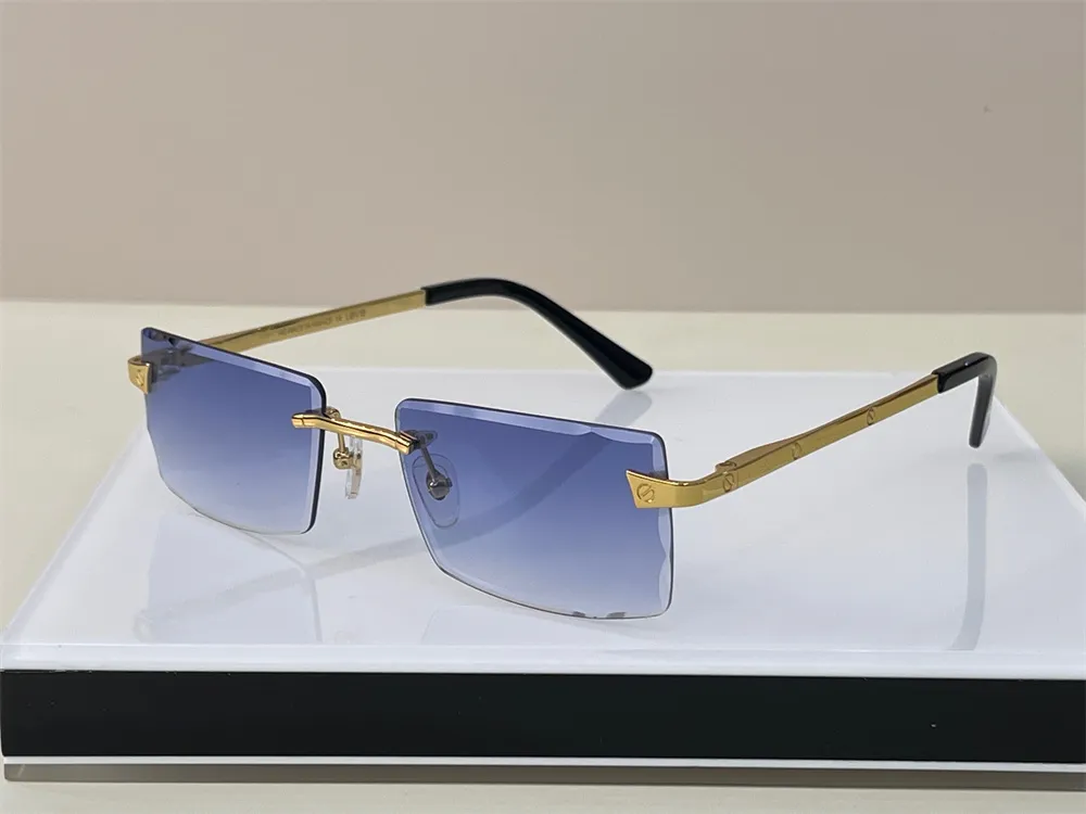 Luxury Vintage Rimless Sunglasses Mens For Men And Women With Diamond ...