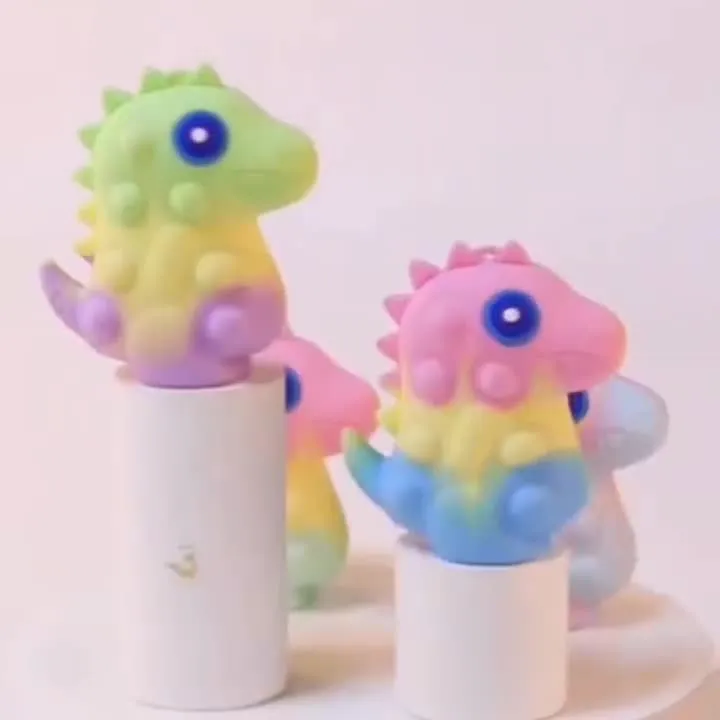 Fidget Toys Silicone Dinosaur Relief Anxiety Squeeze Push Ball, 3D ...