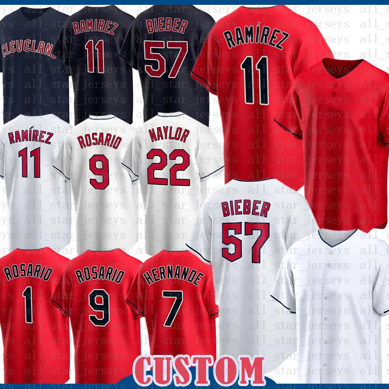 Cleveland Baseball Jersey Jose Ramirez Shane Bieber Jackie Robinson ...