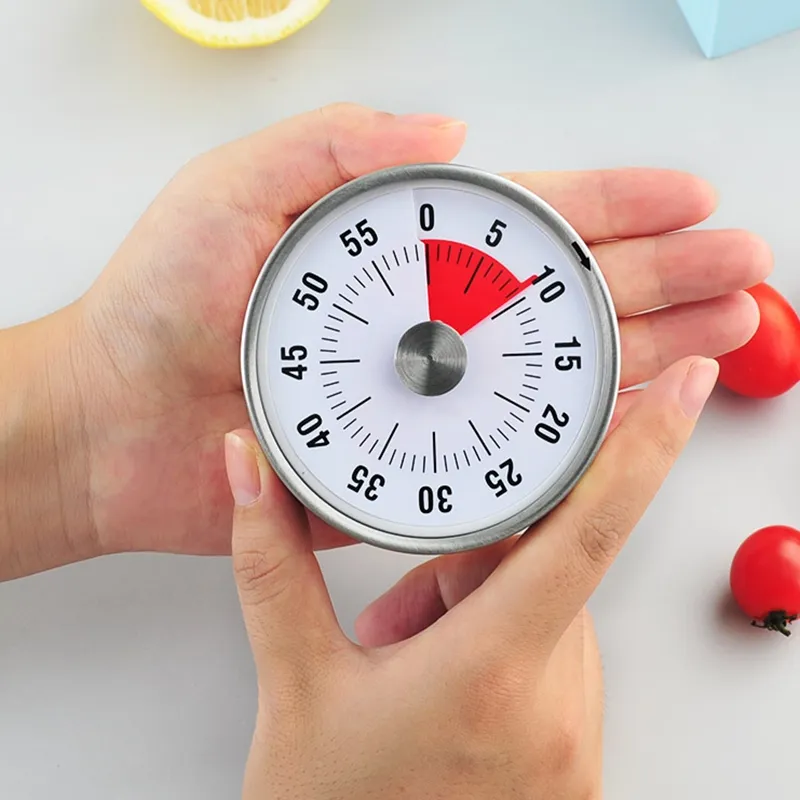 Stainless Steel Mini Timer Mechanical Kitchen Timer Red Cooking Timing ...