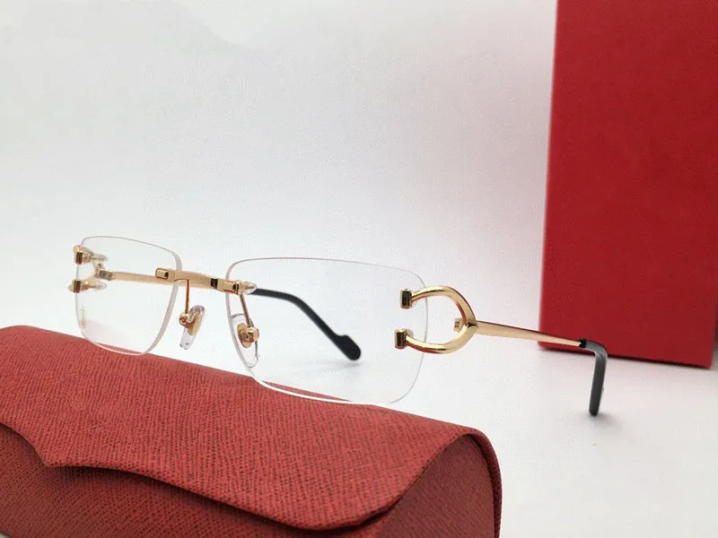 Optical Frameless Square Eyeglasses for Men and Women with Anti-blue ...