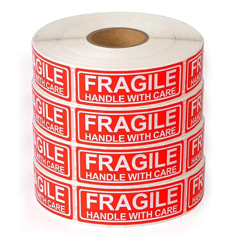 Wholesale Warning Sticker Fragile Handle With Care 2.5*7.5cm Red ...