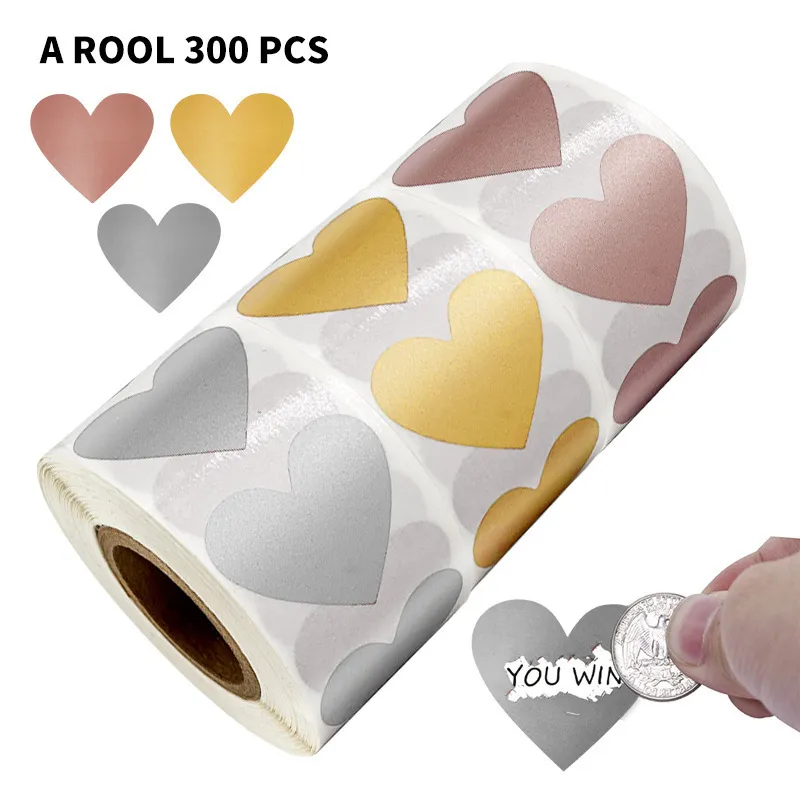 DHgate.com:Heart Shape Scratch Off Stickers - DIY Handmade Game Labels ...