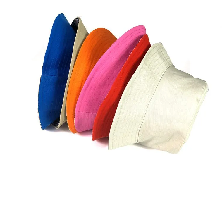 Unisex Bucket Hats Summer Sunscreen Panama Hat Men Women Pure Color ...