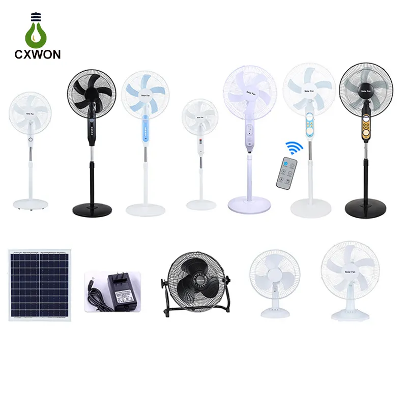 Solar Outdoor Fan: Rechargeable Oscillating Floor Fan With Remote ...