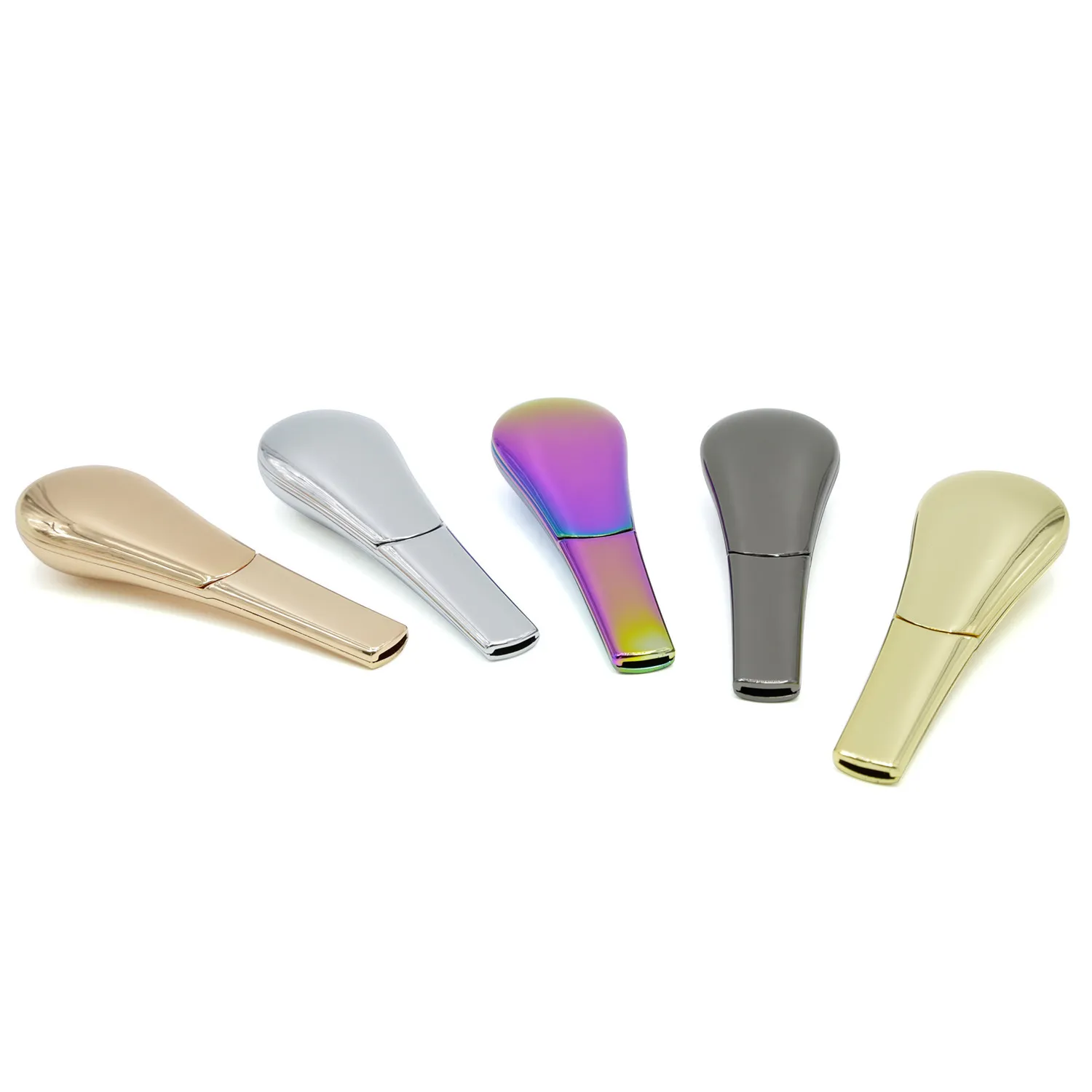 Zinc Alloy Spoon Pipe With Magnetic Lid, Portable Metal Smoking Pipe ...