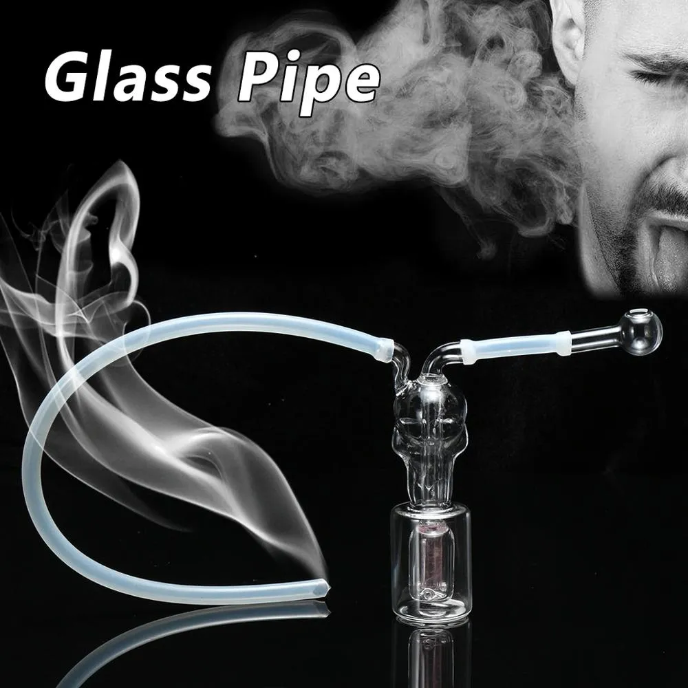 4 Inch Glass Skull Shape Smoking Pipe Bong With Water Hose Unique Water ...