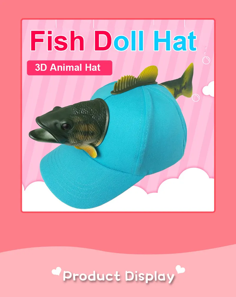 3D Cartoon Fish Visor Winter Baseball Cap For Women, Men, Girls And ...
