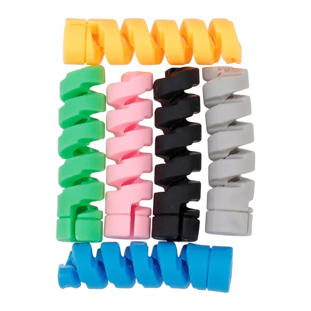 Charging Cord Protector, Spiral Design Silicone Cable Protective Sleeve ...