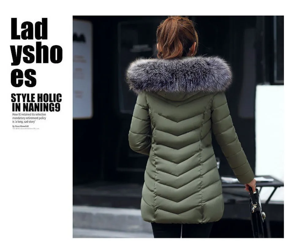 Artificial Raccoon Fur Collar Winter Jacket Women Winter And Autumn Wear High Quality Parkas ...