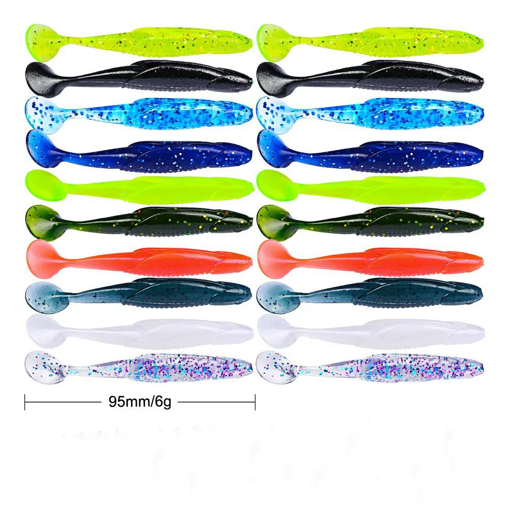 /Kit Hot Soft Jelly Lure Drop Shot Fishing Tackle Bait Jig Paddle Tail ...