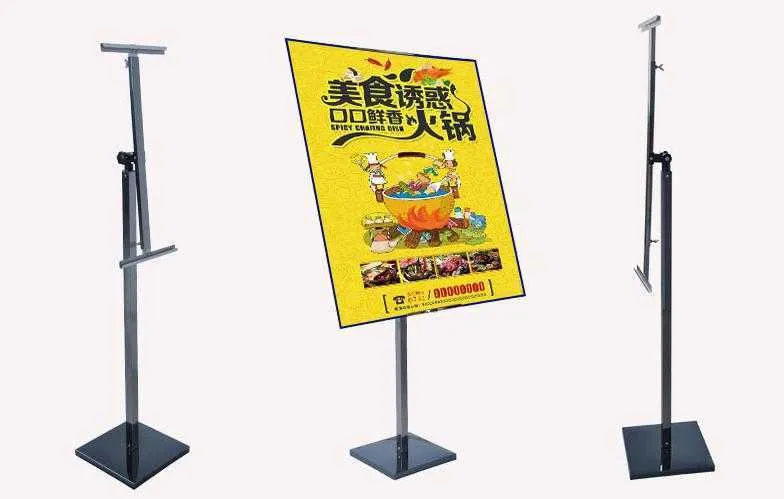Slant Poster Frame Floor Art Exhibition Banner Rack AD Poster Board ...