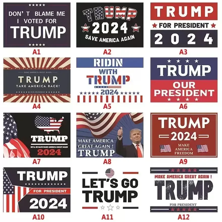 Multi Designs Trump 2024 Flag 3x5Ft, 90x150cm Durable Polyester ...