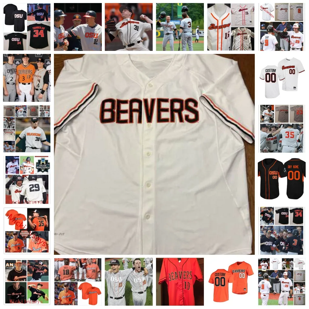 Custom Oregon State Beavers Stitched Baseball Jersey, 2024 Season Your ...