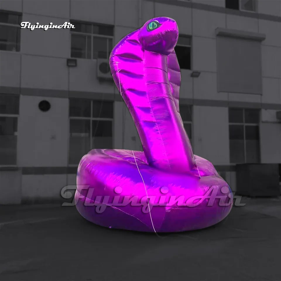 Customized Purple Inflatable Cobra Balloon 6m Air Blow Up Curled Snake ...