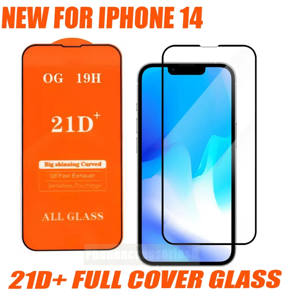 21D Plus Full Cover Tempered Glass Phone Screen Protector For Iphone 14 ...