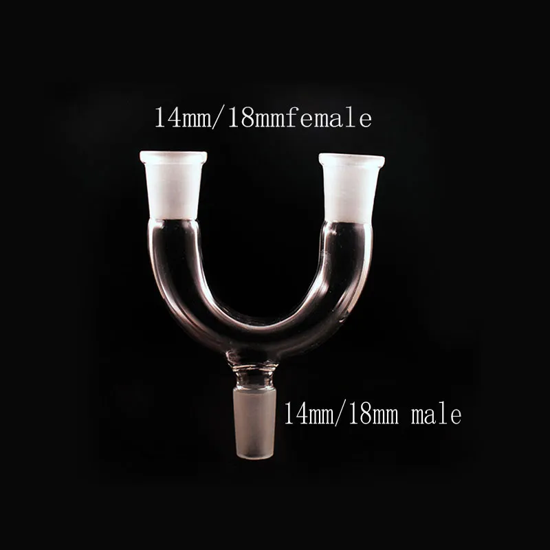 Double Bowl Glass Drop Down Adaptor Water Bong Bubbler Pipe Two ...