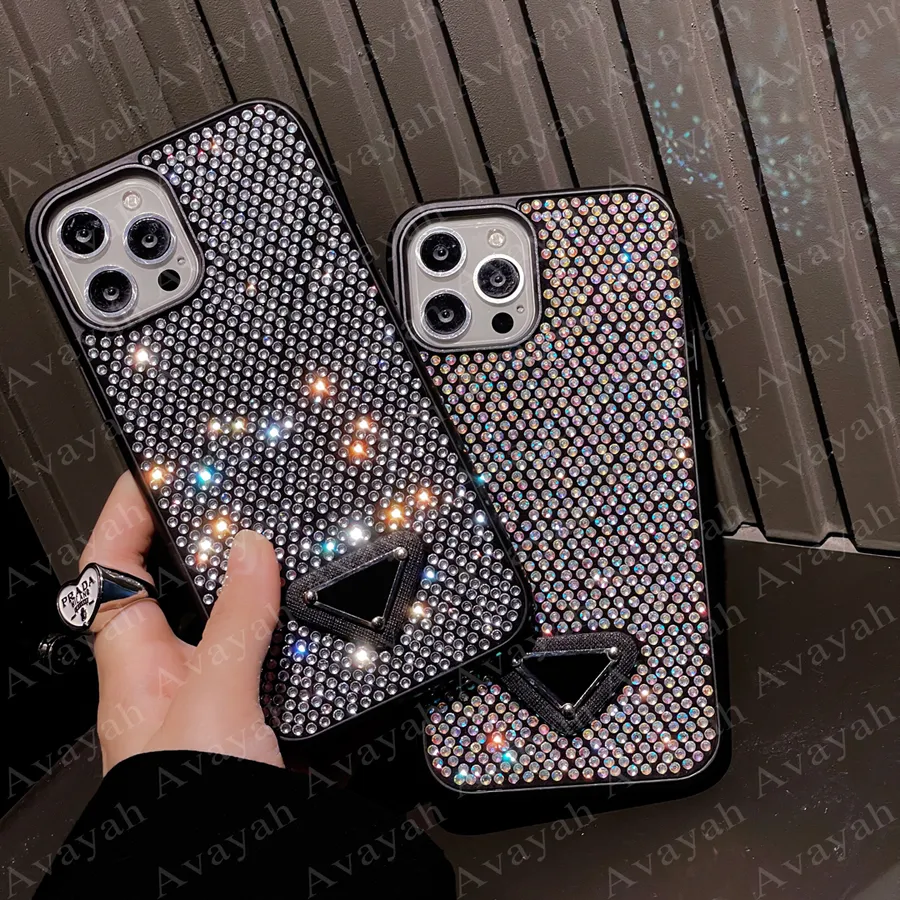 Luxury Triangle P Rhinestone Cell Phone Case For IPhone 15/14/13/12 Pro ...