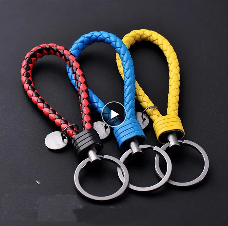 DHgate.com:New Jewelry Creative PU Leather Braided Rope Keychain Car ...