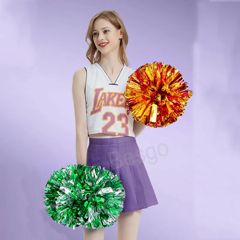 Cheerleading Pompom Metallic Flower Balls Handheld Cheer Dance ...