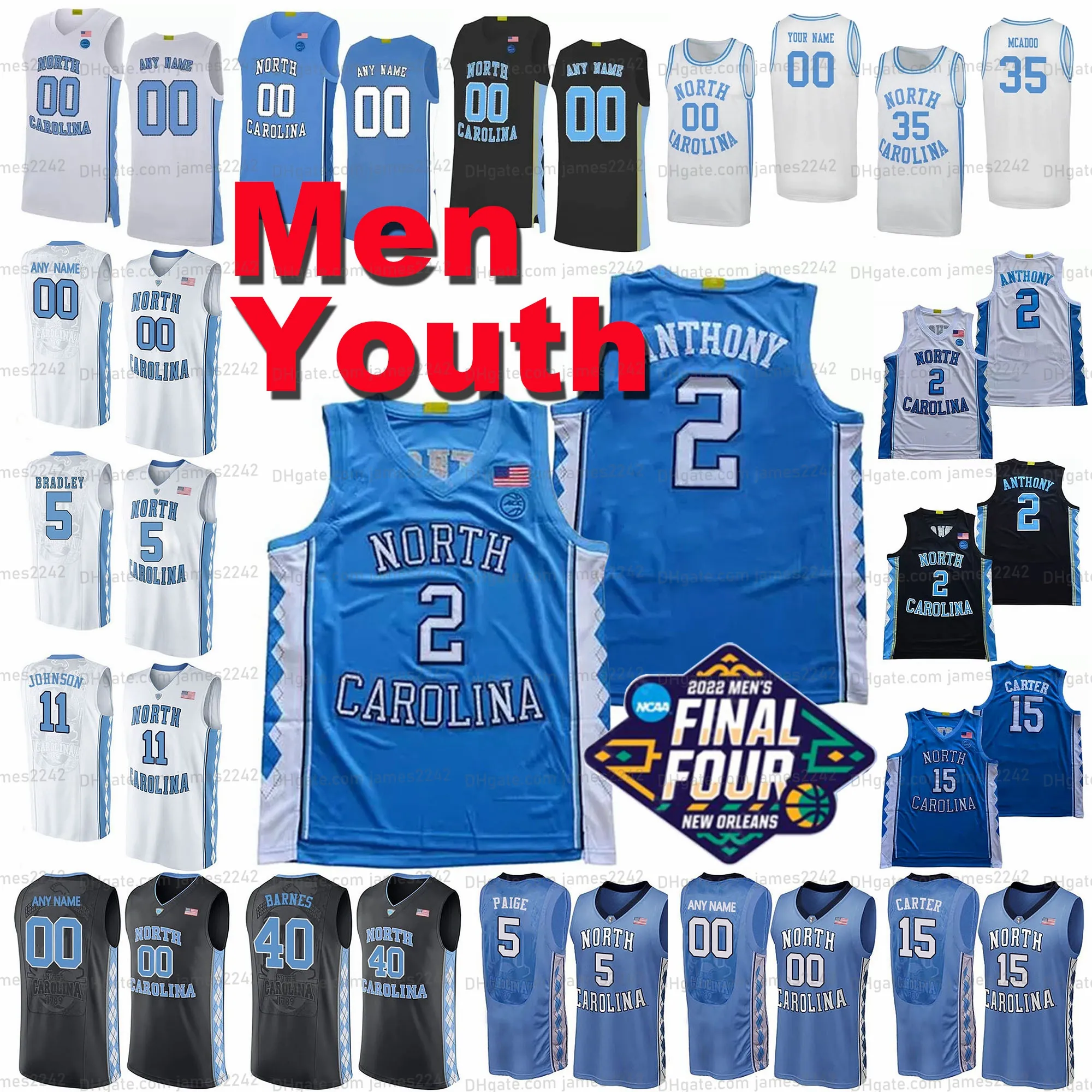 Custom Final Four UNC North Carolina Tar Heels Basketball Jersey ...