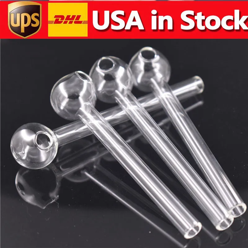 Stock In USA Pyrex Glass Oil Burner Pipe 4inch Clear Glass Smoking Pipe ...