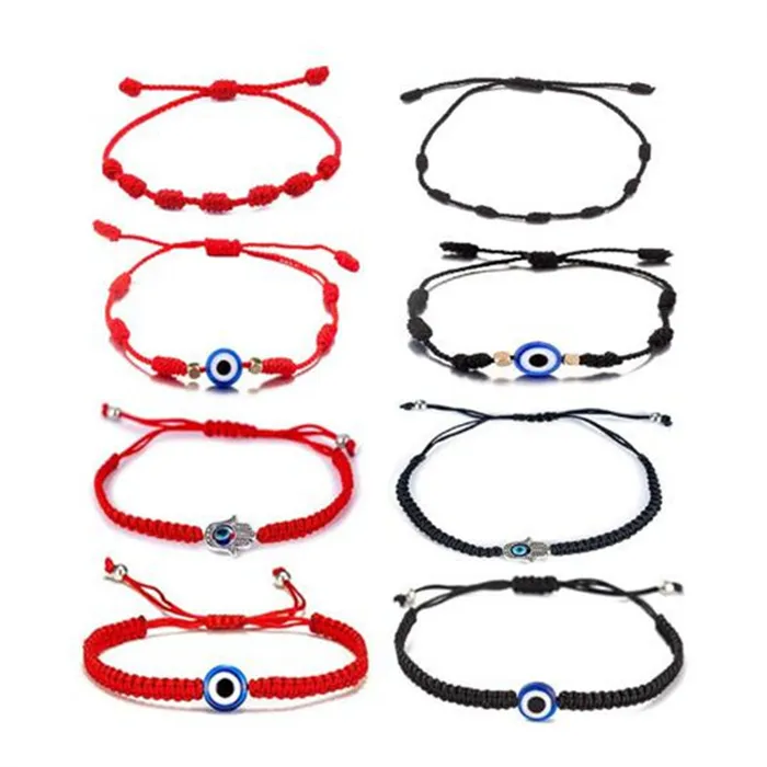 Red Thread Bracelet Hand Braided Rope Bracelet Womens, Lucky Charm ...