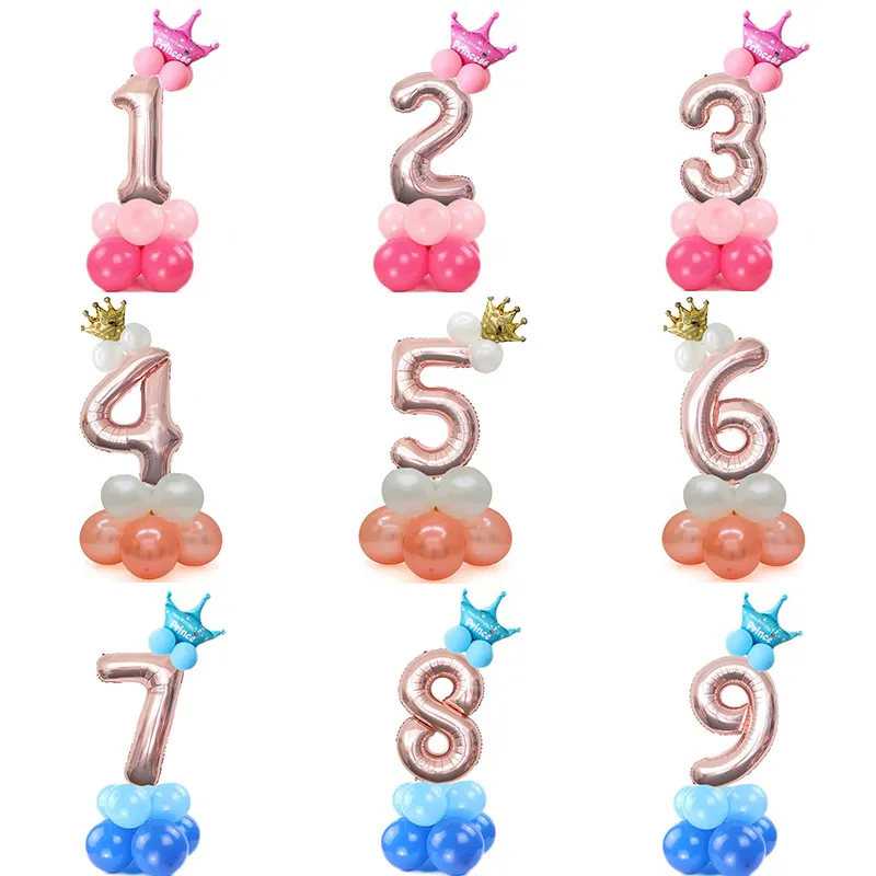 JY1126 Rose Gold Number Foil Balloons Set Digital... From Dreamhome_jy ...
