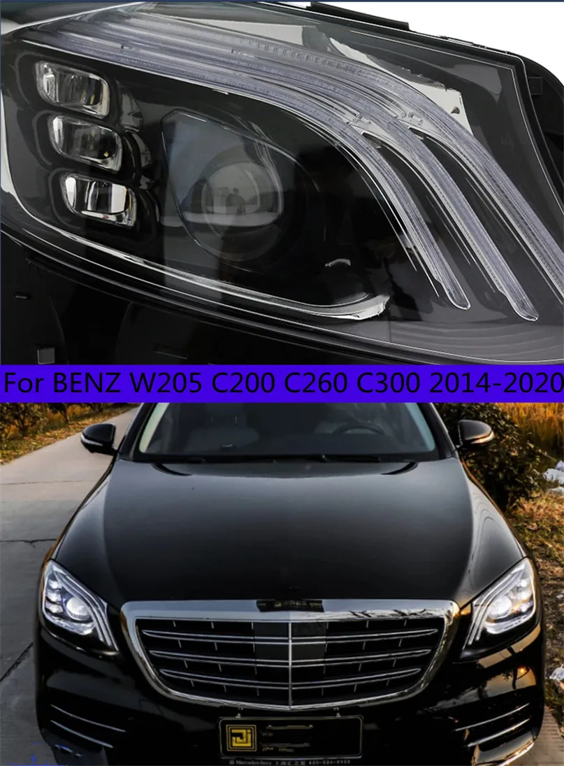 Full LED Lens Auto Headlights For W205, C200, And C260/C300 2014 20 ...