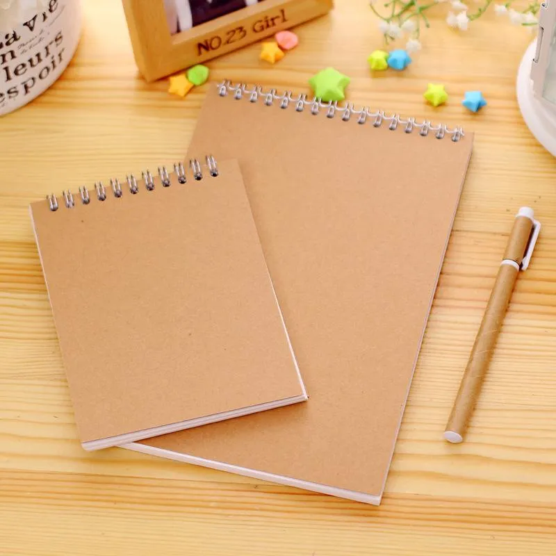 Wholesale Khaki Spiral Notebook With 50 Sheets New Of Inner Blank Kraft ...