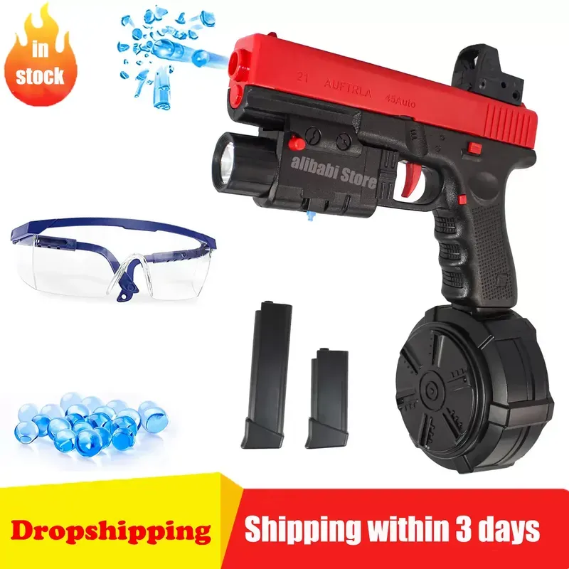 Electric Splash Ball Water Bullet Gun Set, 20,000 Gel Balls, Double ...