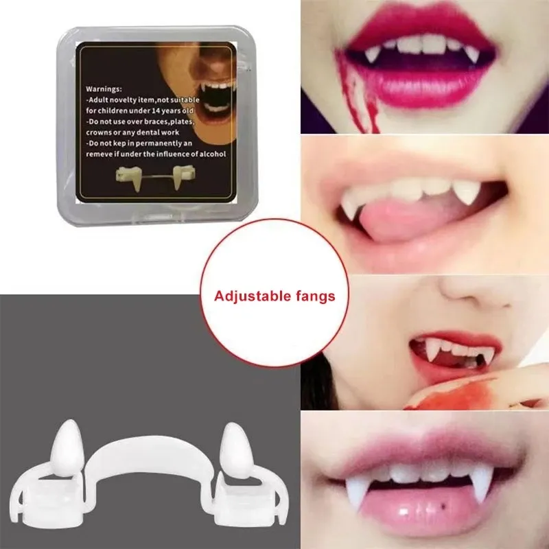Vampire Fangs For Adults Realistic Reusable Vampire Teeth For Halloween ...