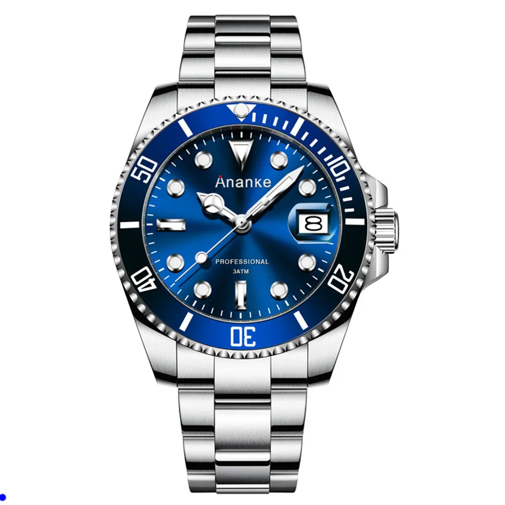 Mens automatic mechanical ceramic watch 41mm stainless steel wristwatch ...