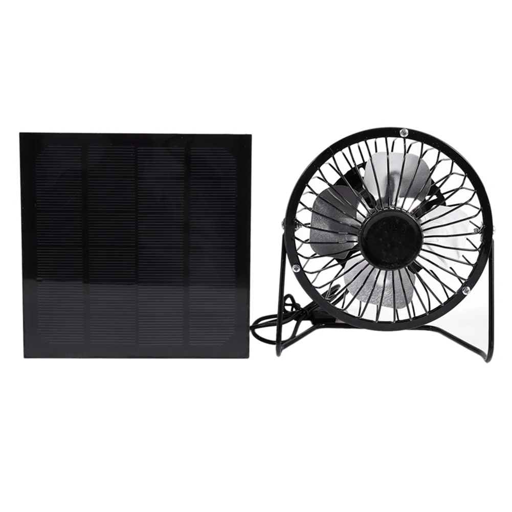Mini Solar Panel Powered Ventilator Fan Portable 5W 4 Inch Greenhouse ...