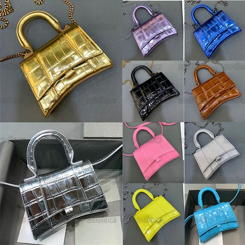 Newest Designer Bag Hourglass Mini Handbag Shiny Crocodile Embossed ...