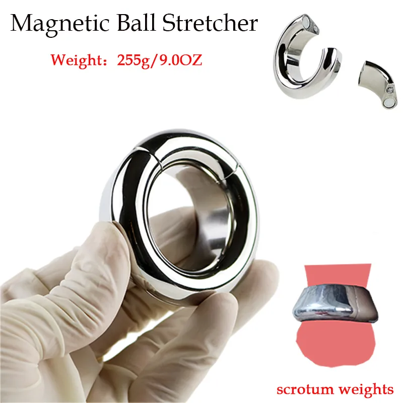 Metal Scrotum Stretcher Curve Magnetic Cock Ring 255g 9 0oz Ball