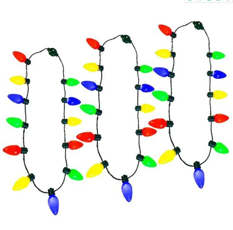 LED Light Bulb Necklace - Flashing Christmas Lights, Party Favors ...