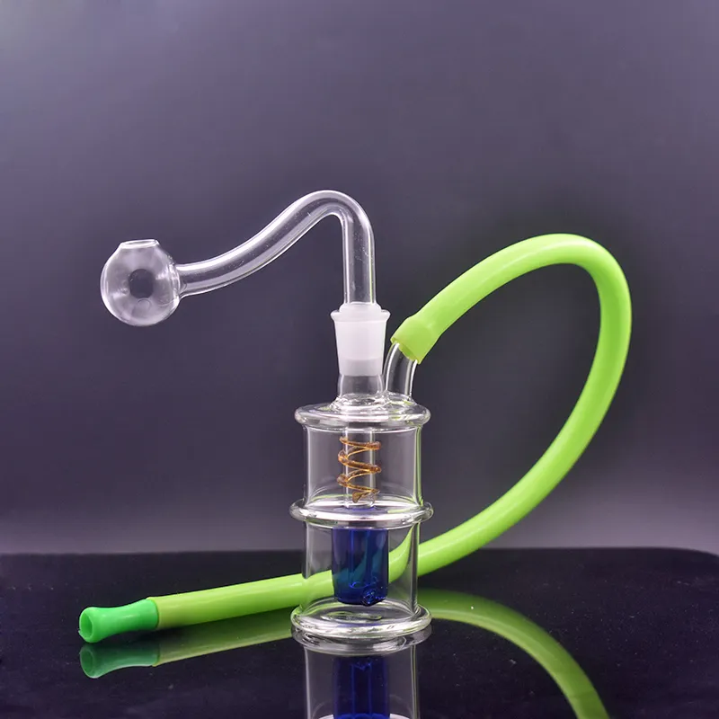 Glass Mini Bong, 10mm Female Portable Recycler Dab Rig, Includes Oil ...