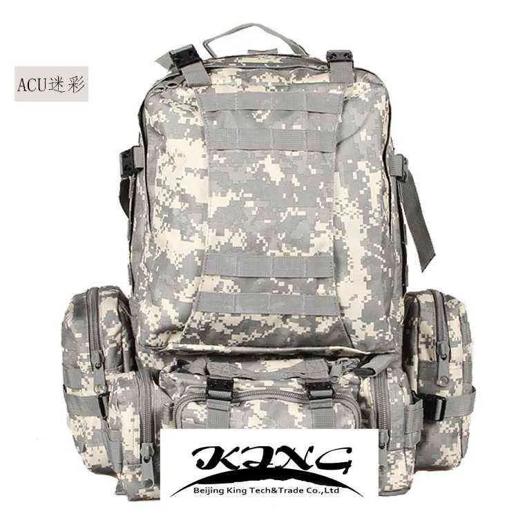 Tactical 50L Large Capacity Backpack Military Army 3D Rucksack Bag ...